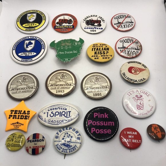 Accessories | Vintage Button Pin Lot Of 21 Goodyear Winchester Soap Box ...